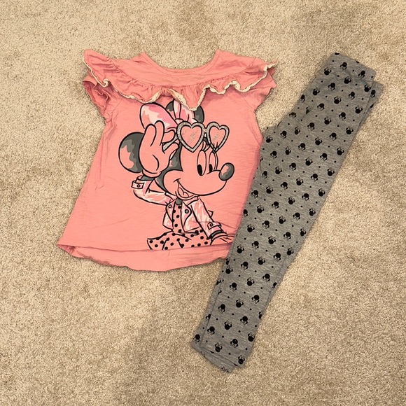 Disney | Matching Sets | Minnie Mouse Pink And Gray Matching Set | Poshmark